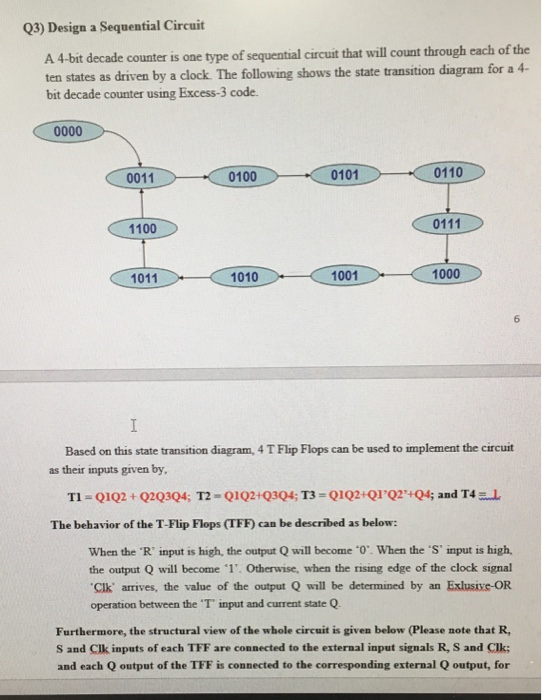 Solved Q3) Design a Sequential Circuit e counter is one type | Chegg.com