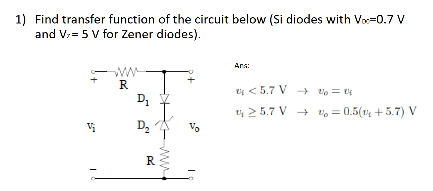 Solved 1) Find transfer function of the circuit below (Si | Chegg.com