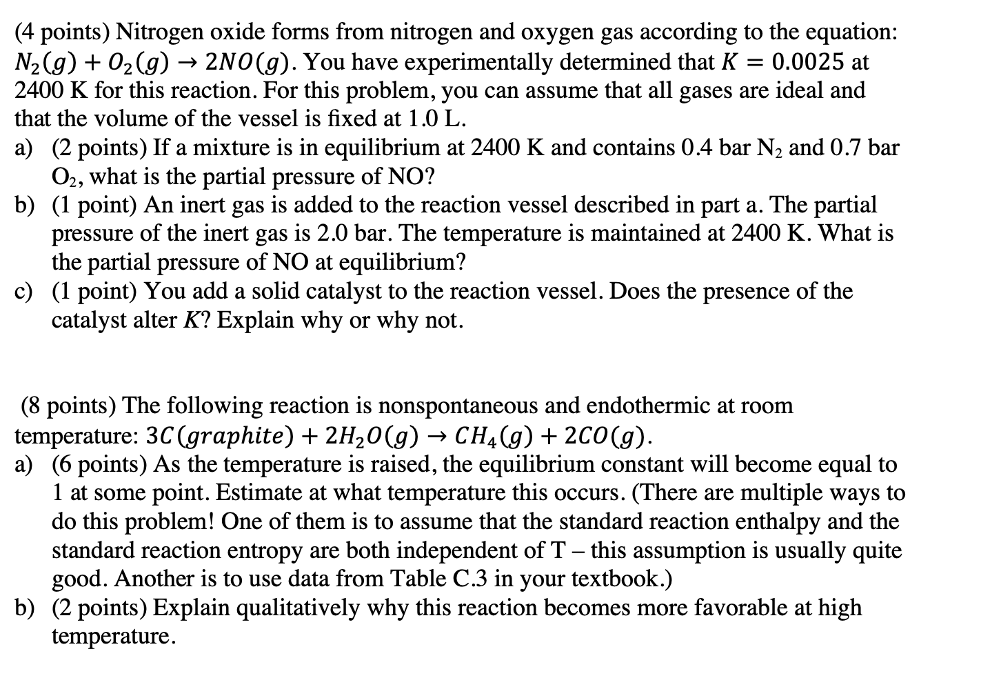 Solved (4 points) Nitrogen oxide forms from nitrogen and | Chegg.com