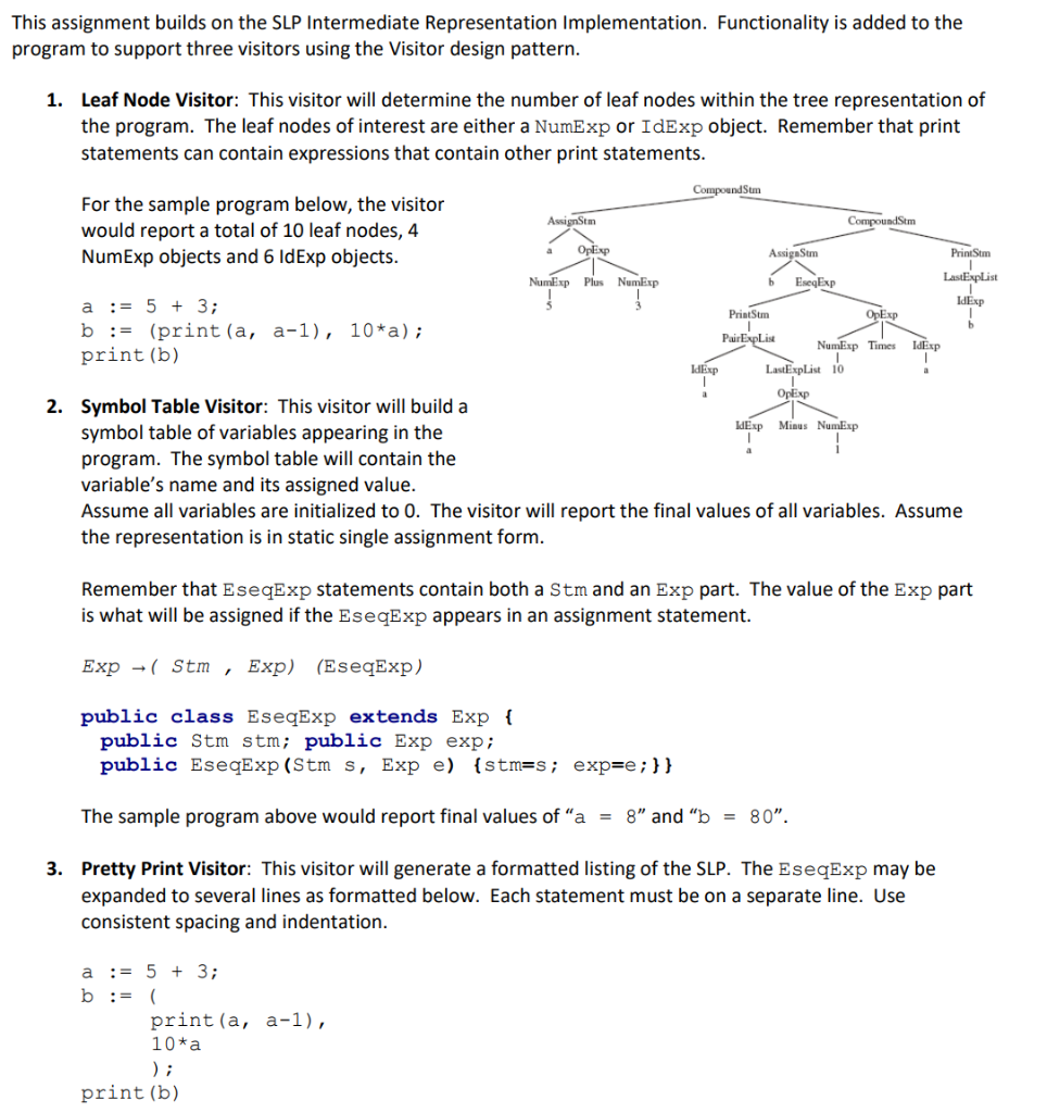 Solved is assignment builds on the SLP Intermediate | Chegg.com