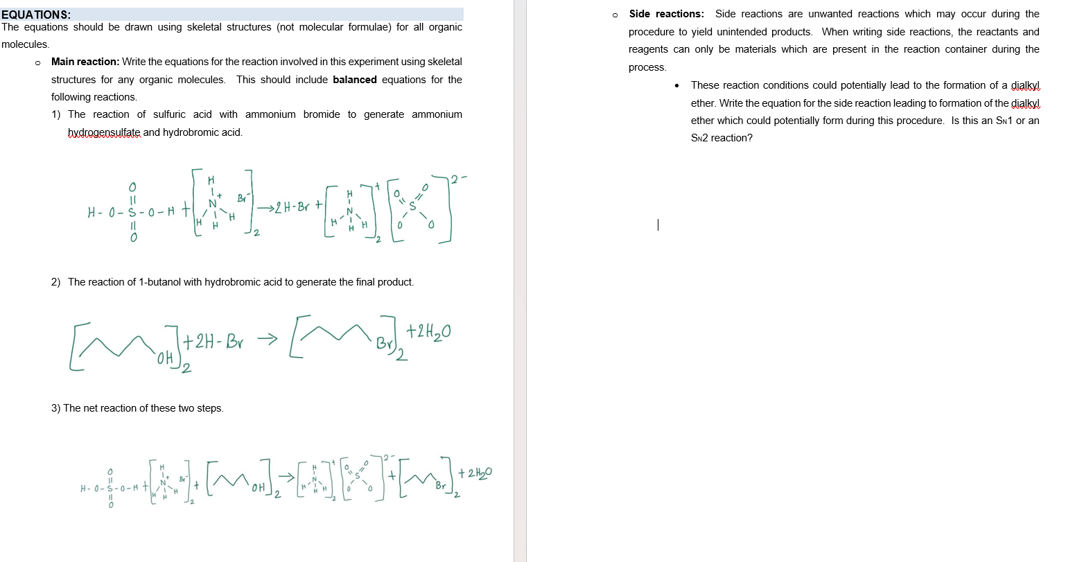 Solved - ﻿Side reactions: Side reactions are unwanted | Chegg.com