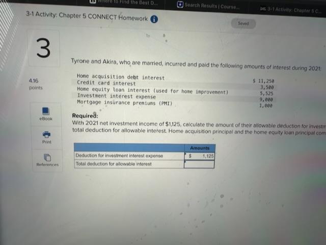 Solved 3 2 Activity Chapter 9 Connect Homework I