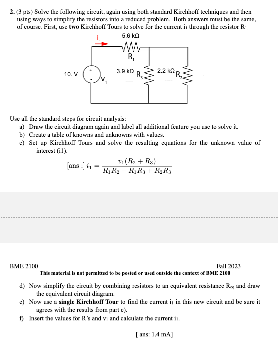 Solved d) ﻿Now simplify the circuit by combining resistors | Chegg.com