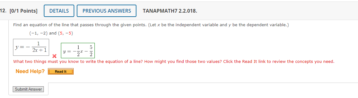 Solved Find an equation of the line that passes through the | Chegg.com