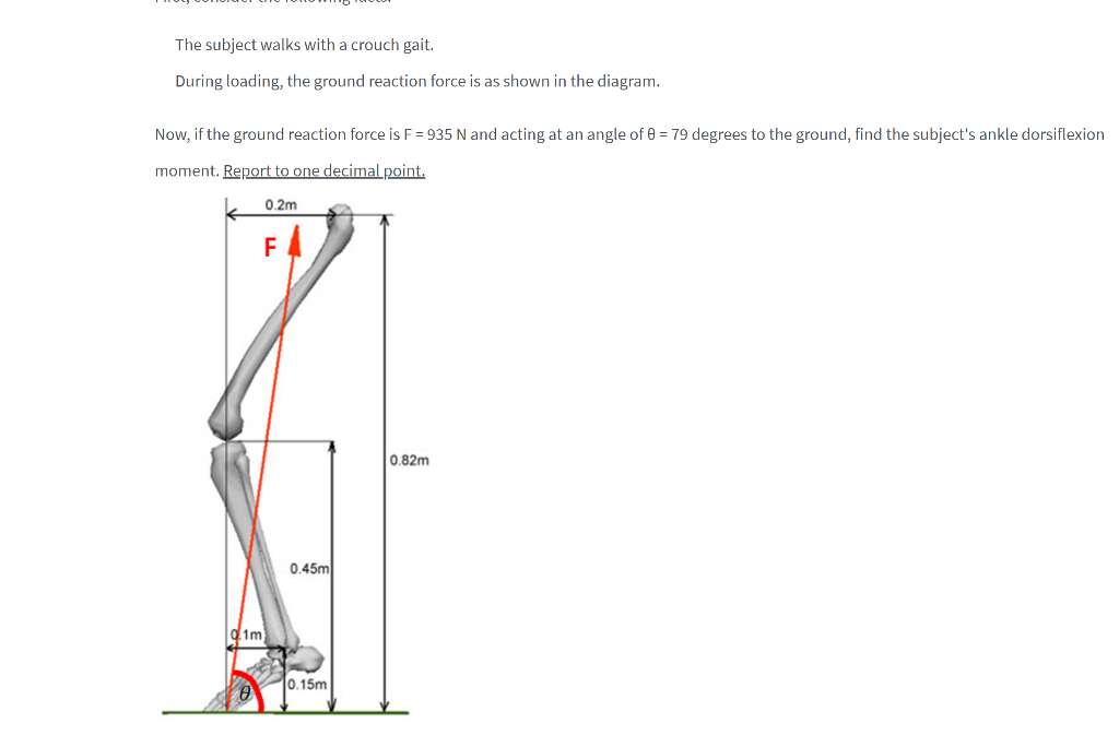 Solved The Subject Walks With A Crouch Gait During Loading