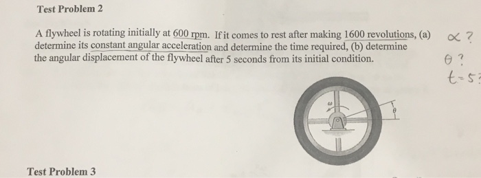 Solved A flywheel is rotating initially at 600 rpm. If it | Chegg.com