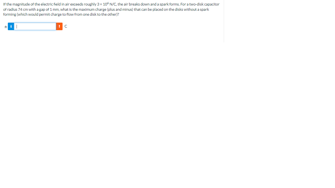 Solved If the magnitude of the electric field in air exceeds | Chegg.com