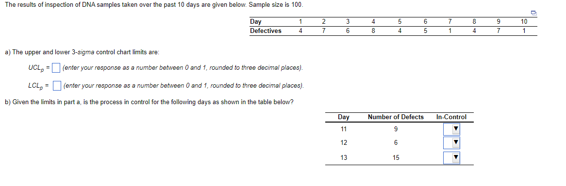 Solved a) The upper and lower 3-sigma control chart limits | Chegg.com