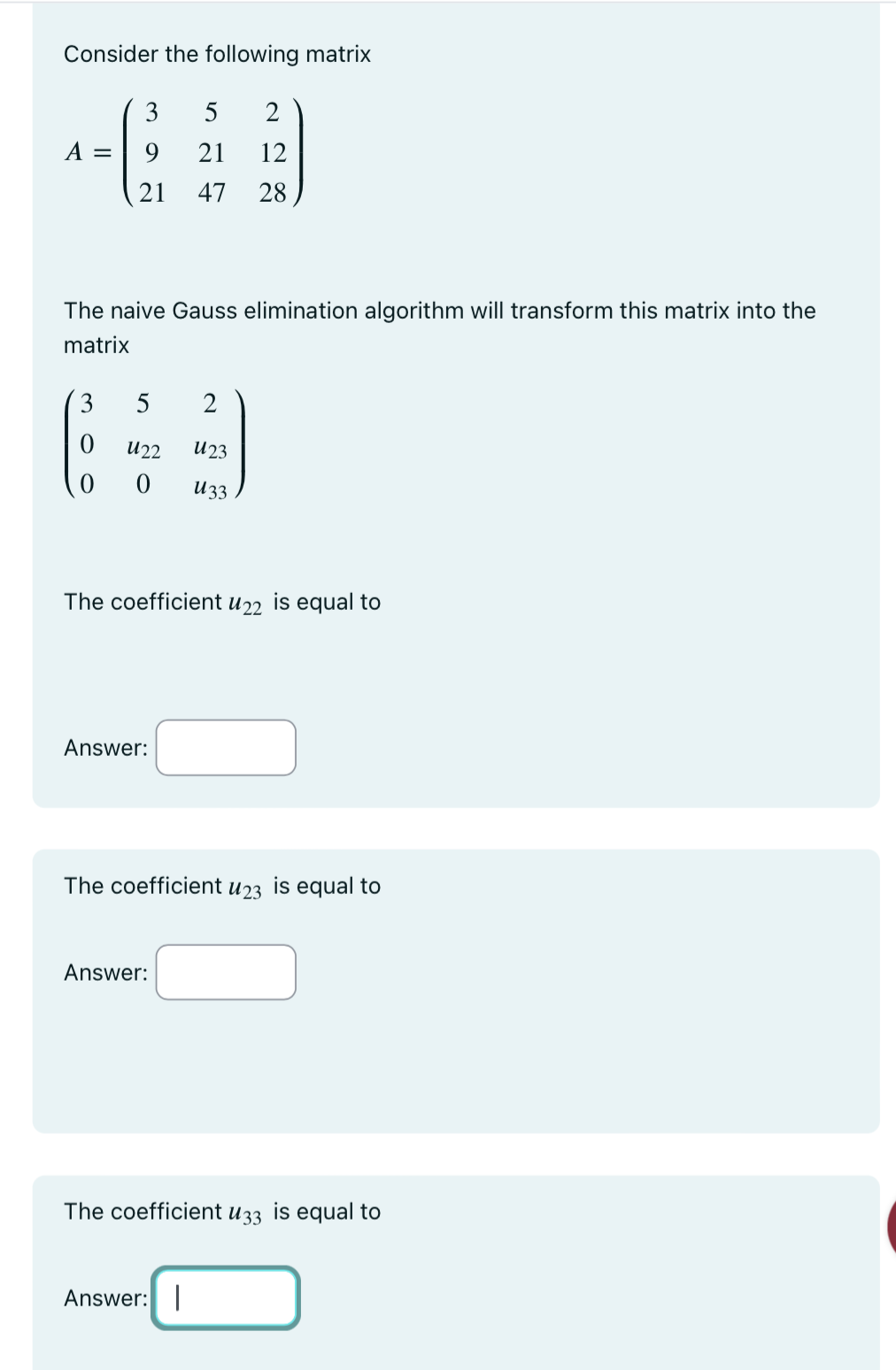 Solved Consider the following | Chegg.com