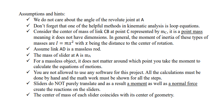 Solved 1) Kinematic and Dynamic Analysis: For a marine | Chegg.com