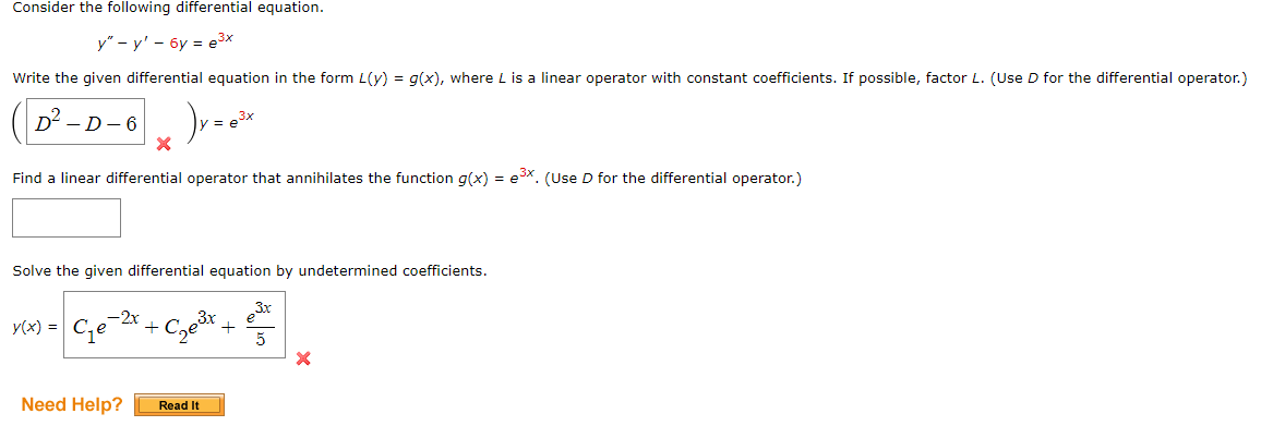 Solved Consider the following differential equation. | Chegg.com