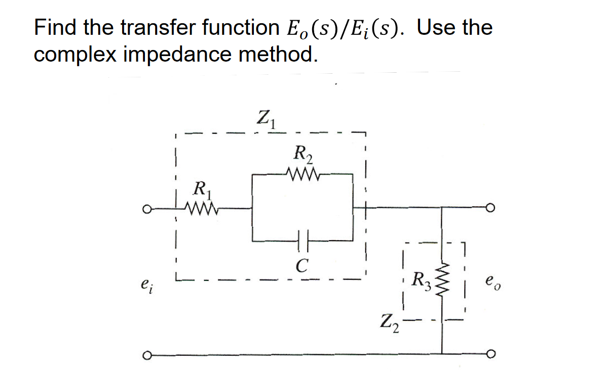 Solved Find the transfer function Eo(s)/Ei(s). Use the | Chegg.com