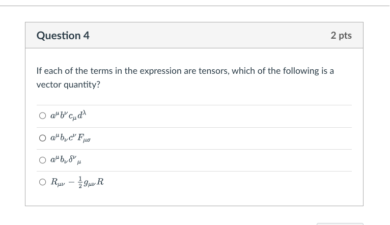 Solved If each of the terms in the expression are tensors, | Chegg.com