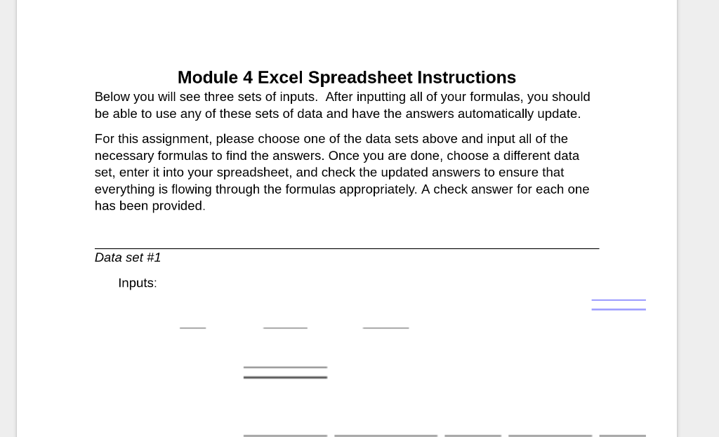 Solved Module 4 Excel Spreadsheet Instructions Below you | Chegg.com
