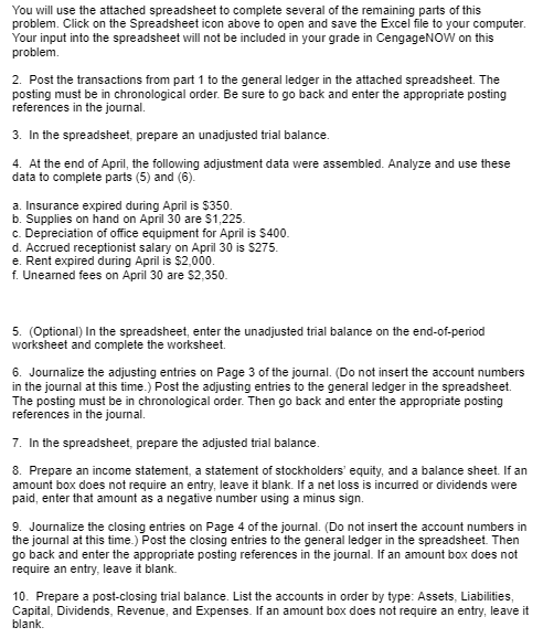 Solved Complete Accounting Cycle 1 For the past several | Chegg.com