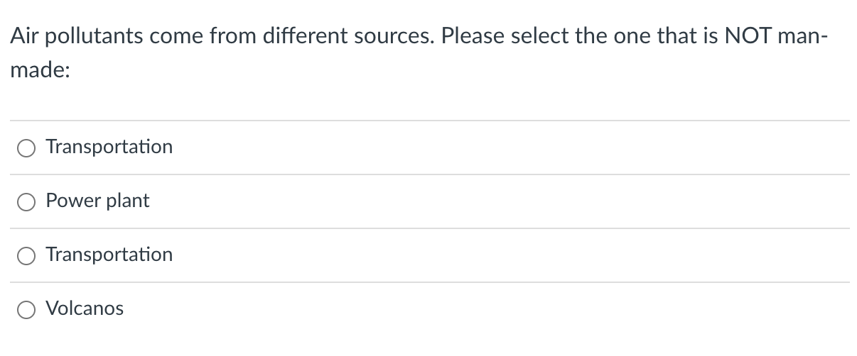 Solved Air pollutants come from different sources. Please | Chegg.com