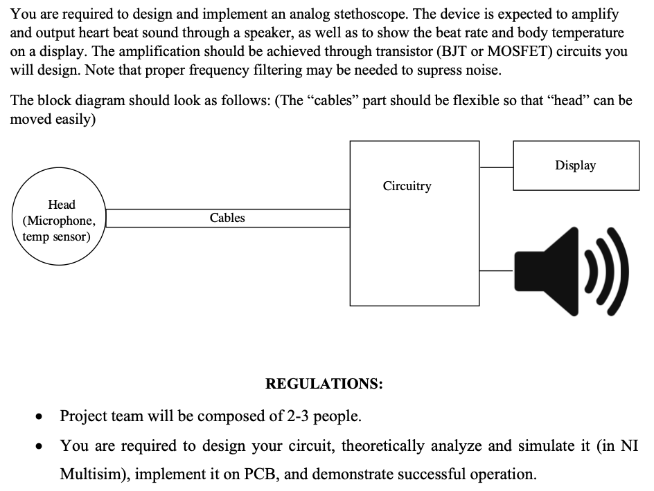 Solved You are required to design and implement an analog | Chegg.com