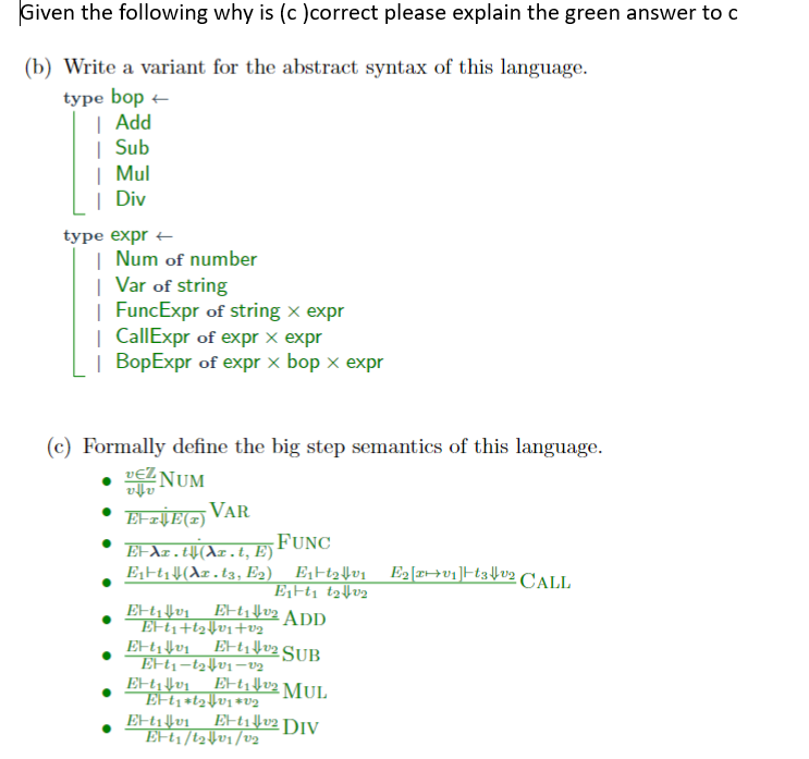 Solved Given the following why is (c) ﻿correct please | Chegg.com