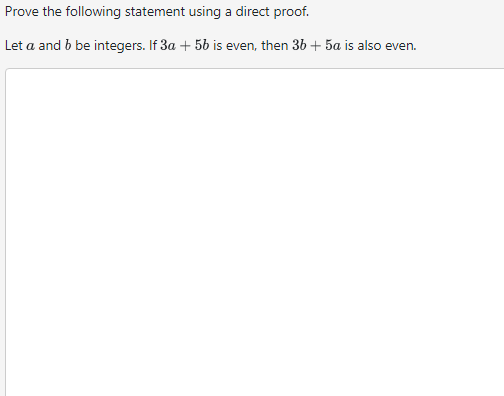 Solved Prove the following statement using a direct proof. | Chegg.com