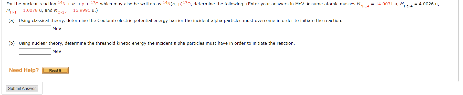 Solved MH−1=1.0078u, and MO−17=16.9991u.) (a) Using | Chegg.com