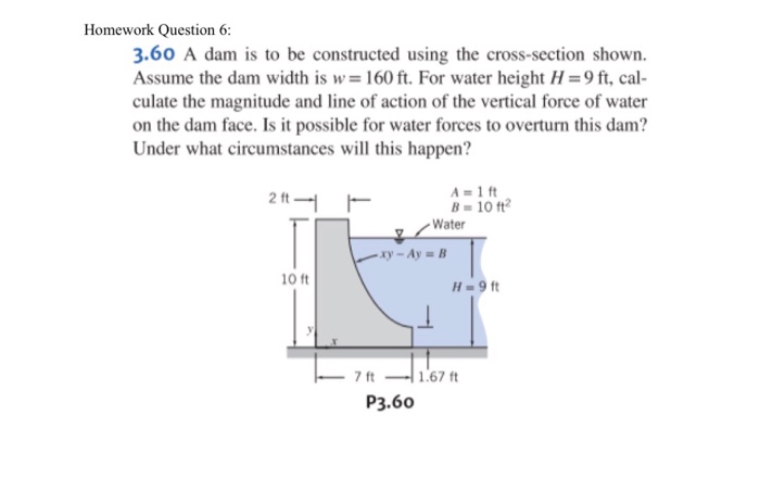 Solved A dam is to be constructed using the cross-section | Chegg.com