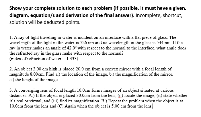 Solved Show your complete solution to each problem (If | Chegg.com