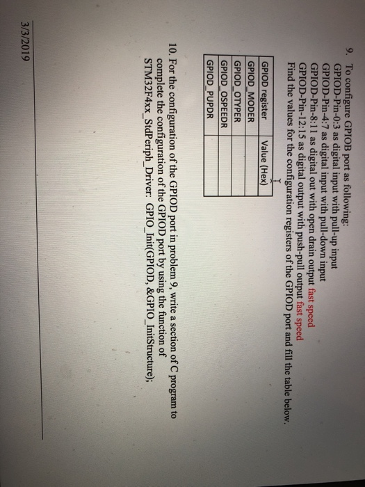 Solved 1. Find the maximum number of GPIOs of the | Chegg.com