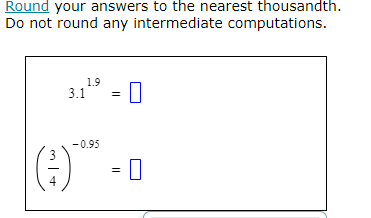 Solved Round your answers to the nearest thousandth.Do not | Chegg.com