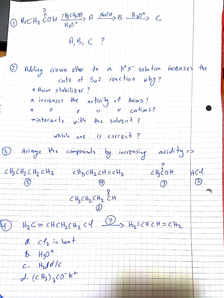 Solved OH CH₃ CH₂OH, A NANy B H30t, c Inbrc H, COH – H30+ A, | Chegg.com