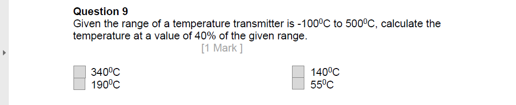 Solved Question 9 Given the range of a temperature | Chegg.com