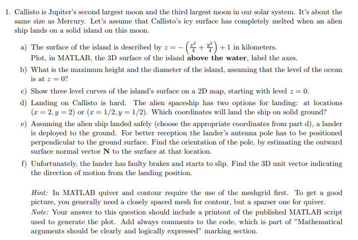 Solved Callisto is Jupiter's second largest moon and the | Chegg.com
