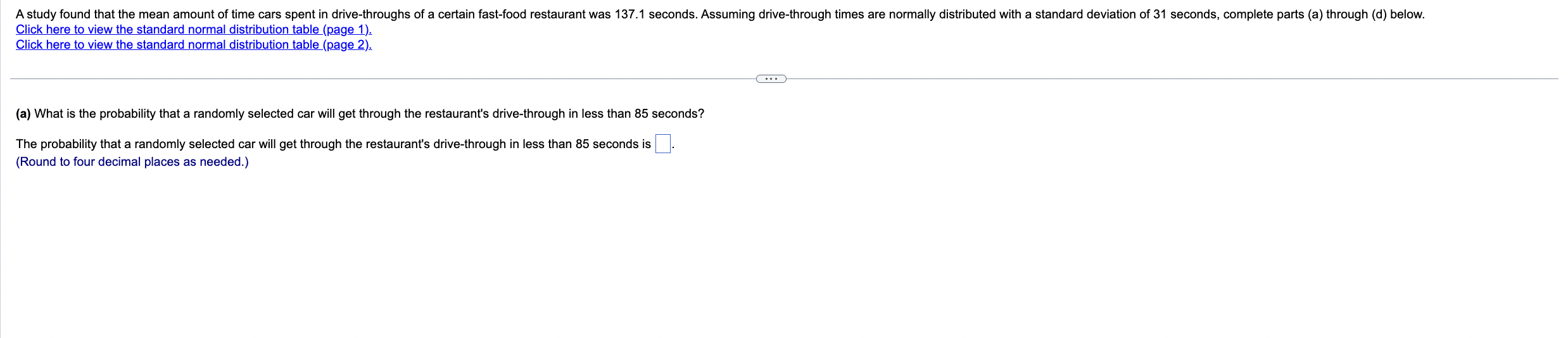 Solved Click here to view the standard normal distribution | Chegg.com