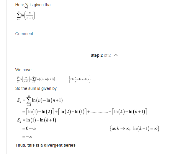 Solved In the solution why does ln 1 not cancel with - ln 1 | Chegg.com