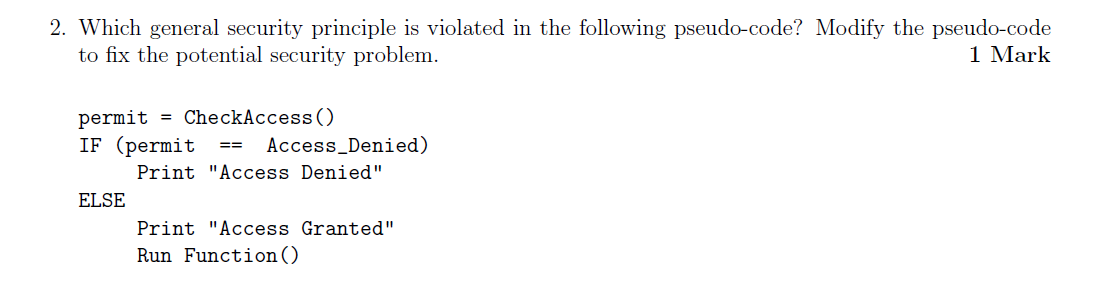 Solved 2. Which general security principle is violated in | Chegg.com