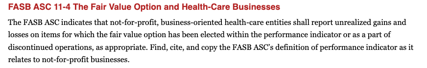 Solved FASB ASC 11-4 The Fair Value Option and Health-Care | Chegg.com