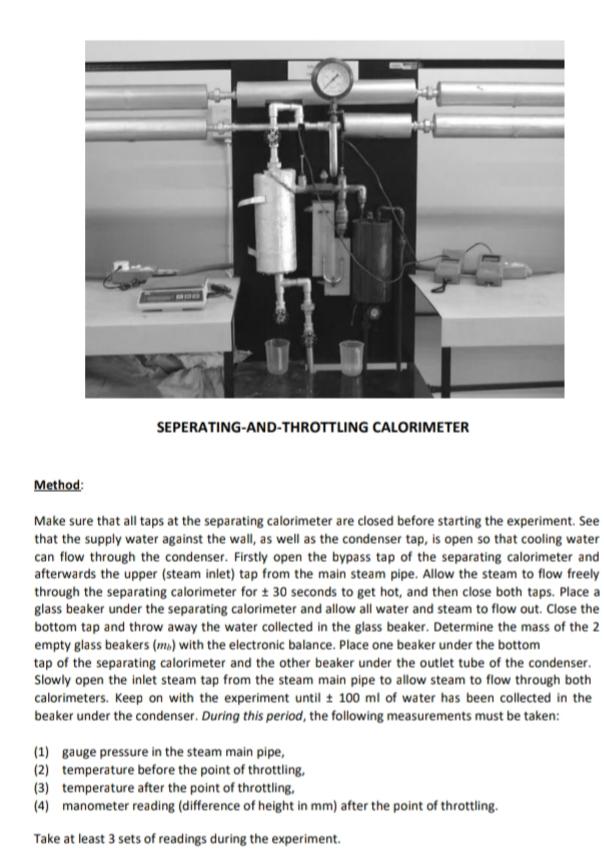 Solved 5 EXPERIMENT 2: STEAM PROPERTIES Aim: To determine | Chegg.com