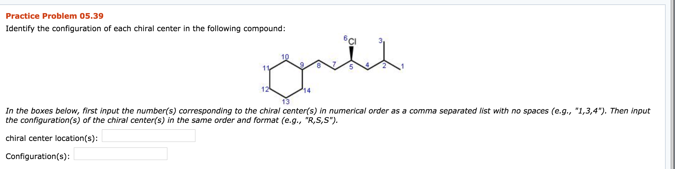 Solved Practice Problem 05.39 Identify the configuration of | Chegg.com