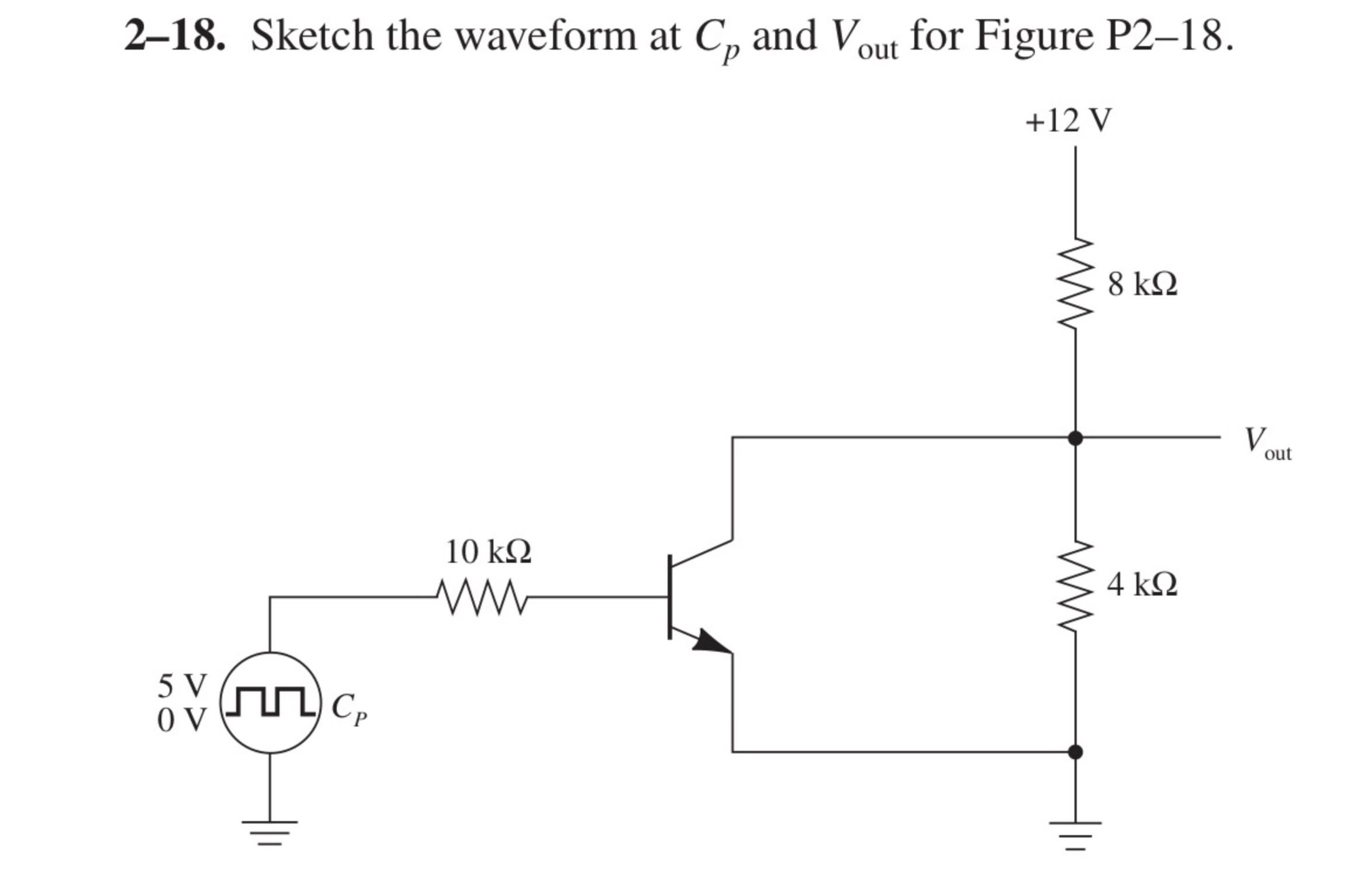 Solved 2-18. ﻿Sketch the waveform at Cp ﻿and Vout ﻿for | Chegg.com