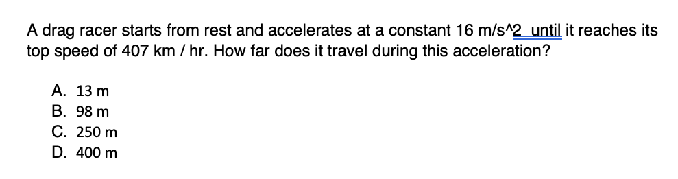 Solved top speed of 407 km/hr. How far does it travel during | Chegg.com