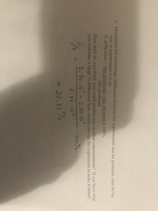 2. Determine the percentage difference between the | Chegg.com