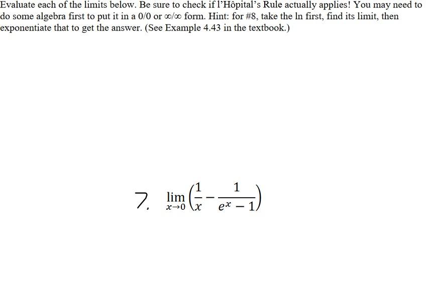 Solved Evaluate each of the limits below. Be sure to check | Chegg.com