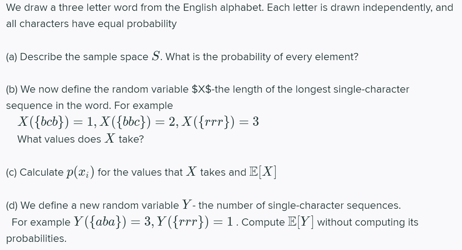 Solved We draw a three letter word from the English | Chegg.com