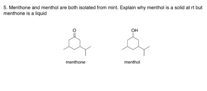 Solved 5. Menthone and menthol are both isolated from mint. | Chegg.com