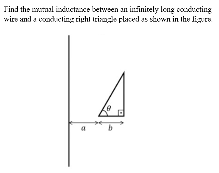 Solved Find the mutual inductance between an infinitely long | Chegg.com
