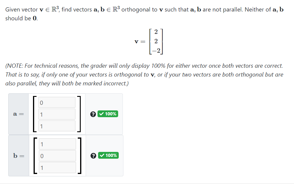 Solved Given vector v E R3, find vectors a, b e R3 | Chegg.com