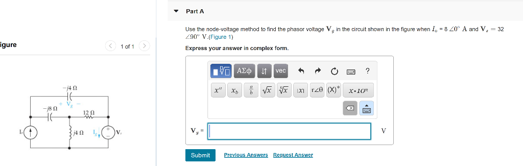 Solved Part A Use the node-voltage method to find the phasor | Chegg.com