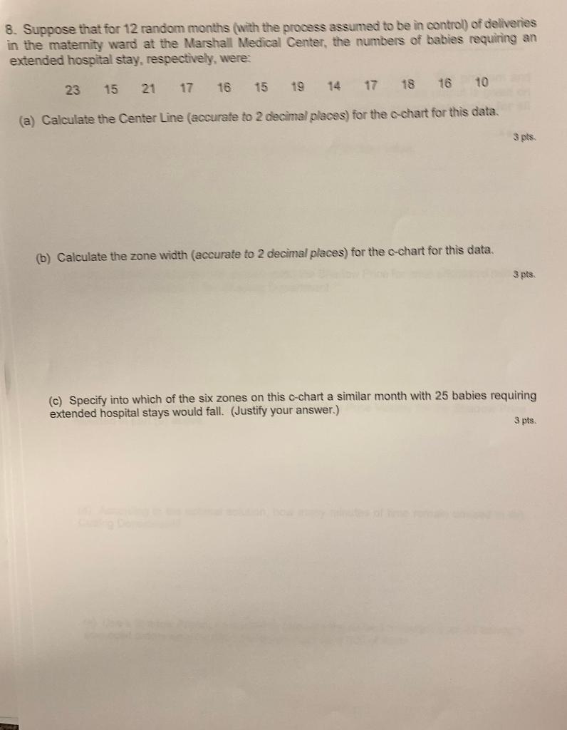 Solved 8. Suppose that for 12 random months (with the | Chegg.com