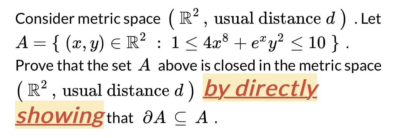 Solved Consider metric space (R2, usual distance d). Let | Chegg.com