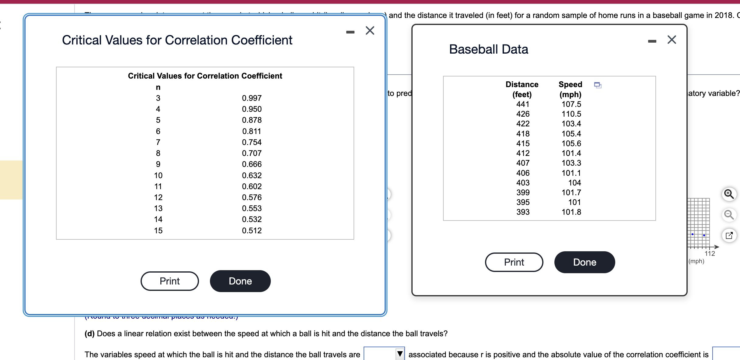 Solved (d) Does a linear relation exist between the speed at | Chegg.com