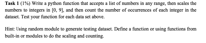 Solved Task 1 (1%) Write a python function that accepts a | Chegg.com